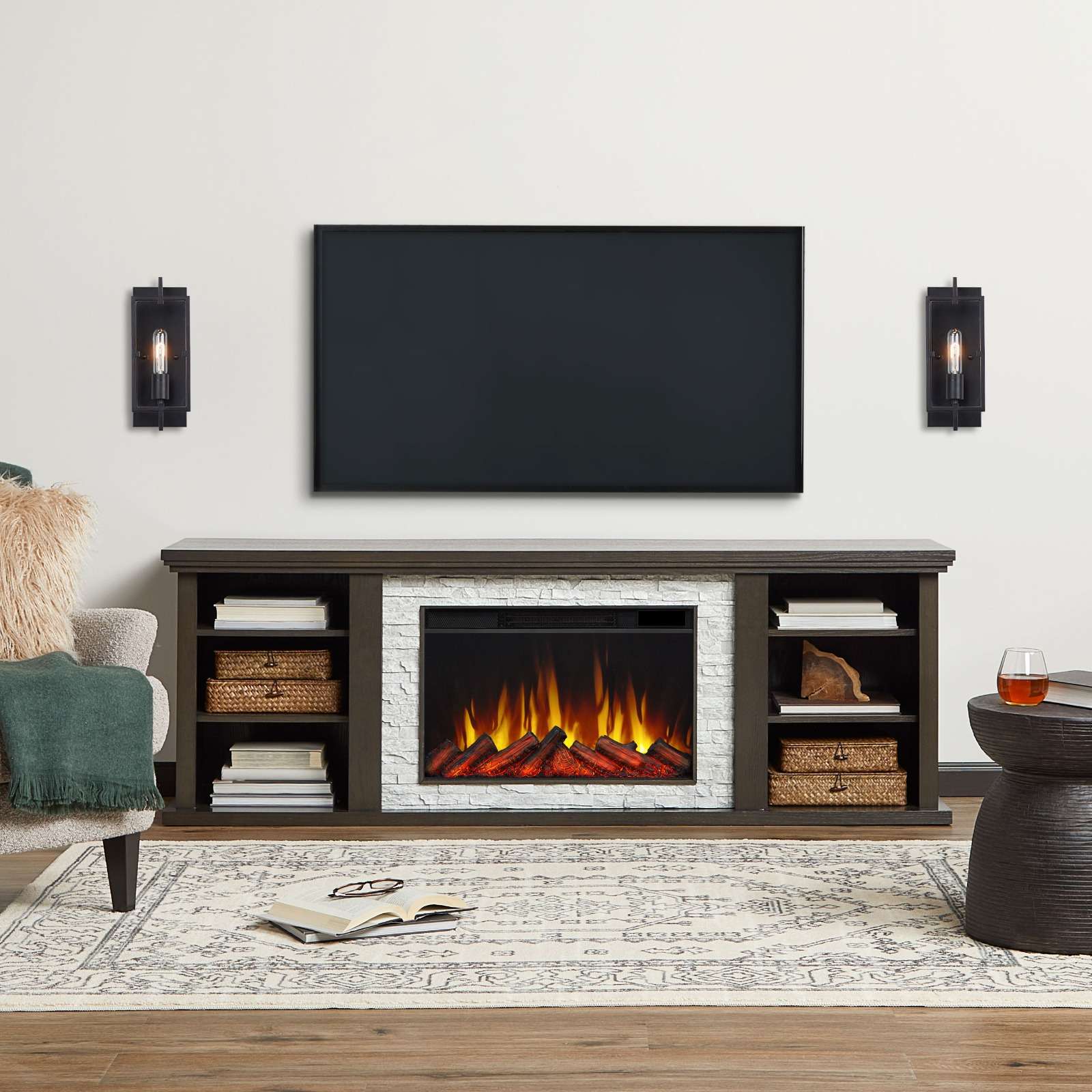 Kenai Slim Electric Fireplace TV Stand