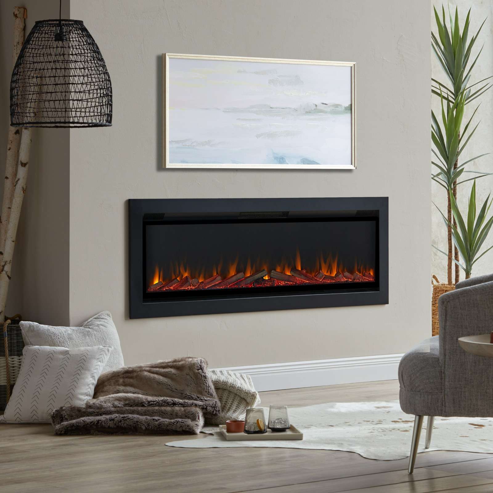 Real Flame 65 Wall Mount or Recessed Electric Fireplace Insert